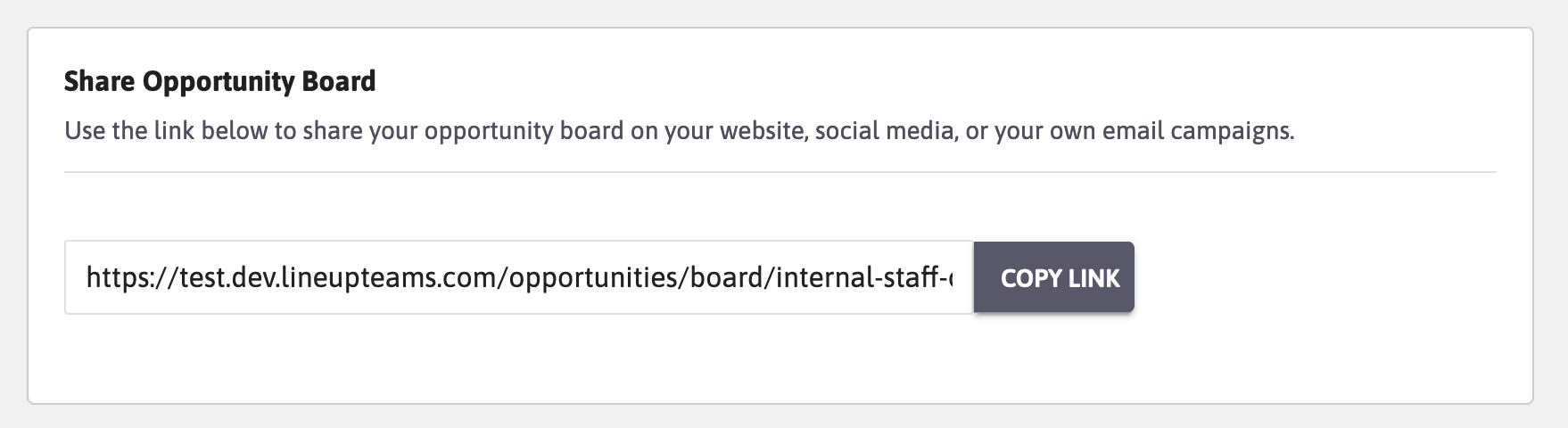 Opportunity Board Overview – lineup