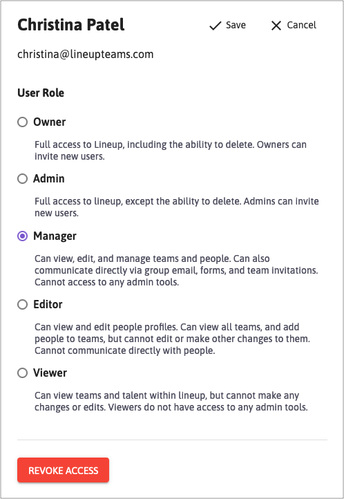 System Users – lineup